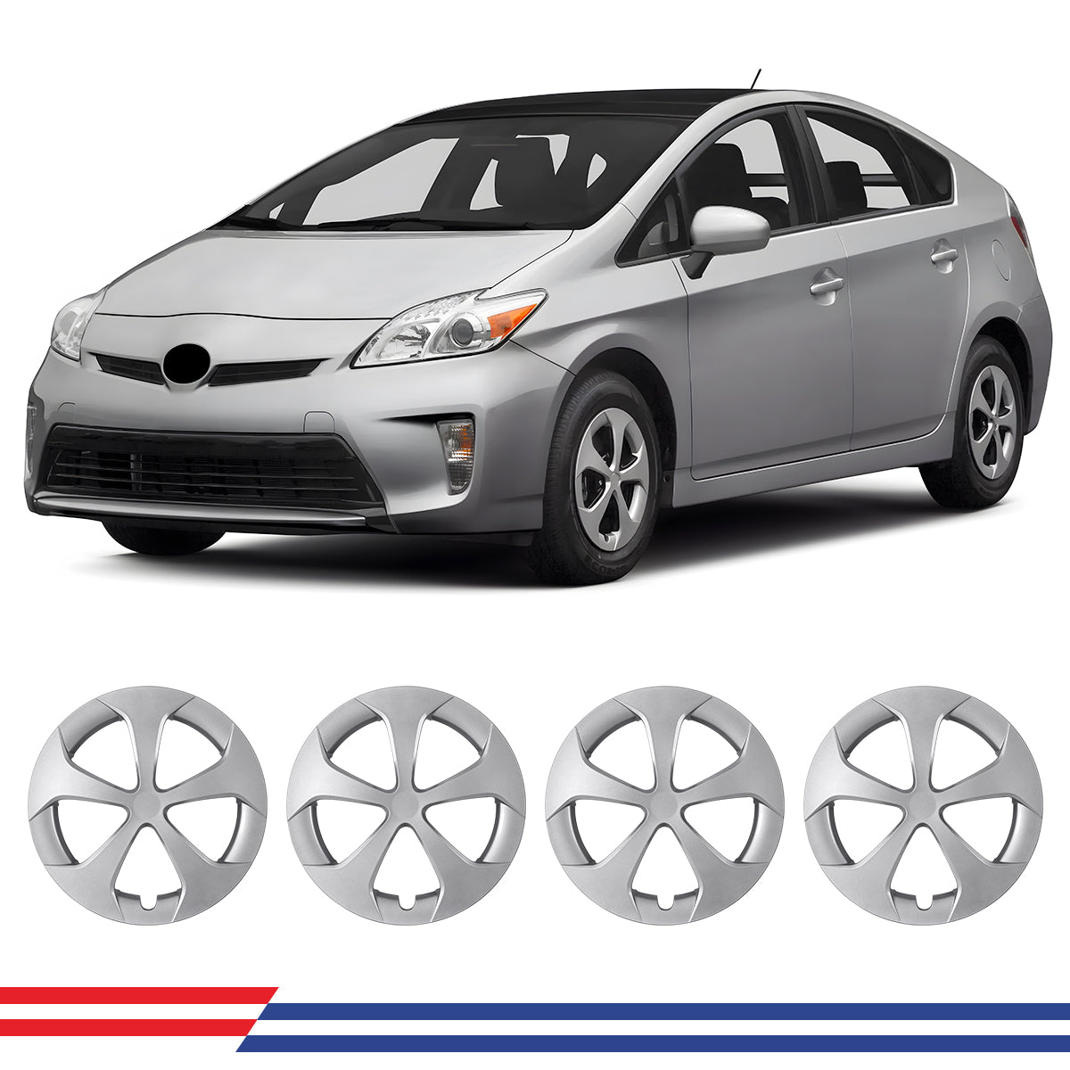 WOLFSTORM 15 Inch Hubcaps Wheel Cover Fit for 2010-2015 TOYOTA PRIUS