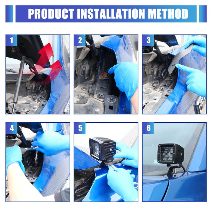 WOLFSTORM A-Pillar LED Lights Bar Mounting Brackets for 2015-2026 FORD