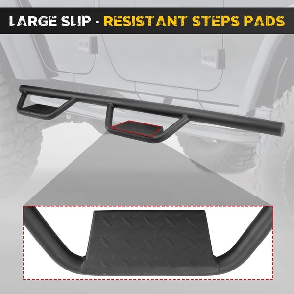 Side Steps for 2007-2018 Jeep Wrangler JK/JKU (4 Door ONLY) | WOLFSTORM